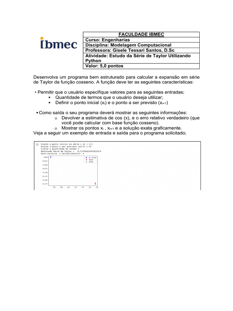 Atividade 1 - Modelagem Computacional S Rie de Taylor | PDF
