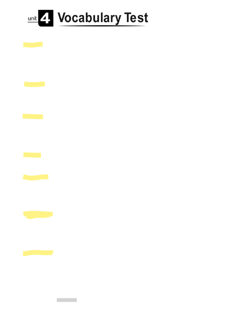Four Corners Unit 4 Vocabulary Test | PDF | Workweek And Weekend