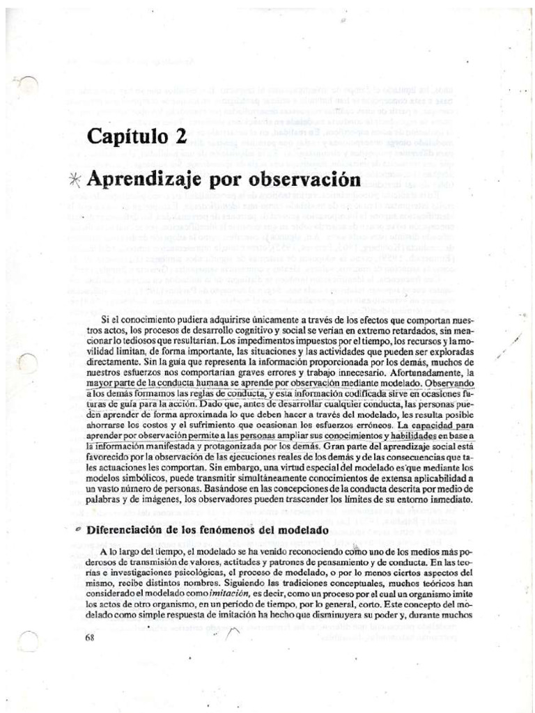 Aprendizaje Por Observacion. | PDF