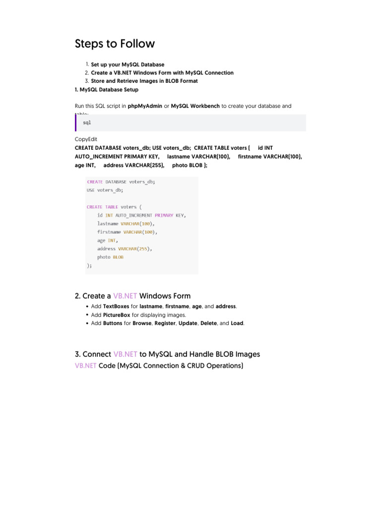 Voters Registration With Image | PDF | Databases | My Sql