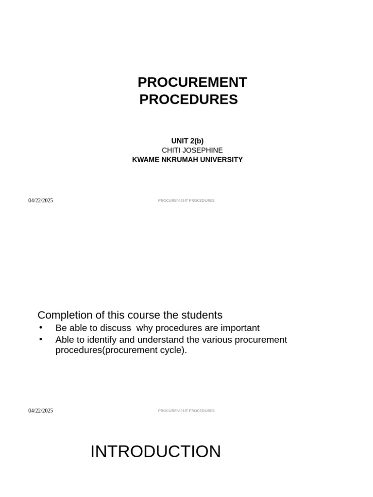 Procurement Procedures | PDF | Specification (Technical Standard ...