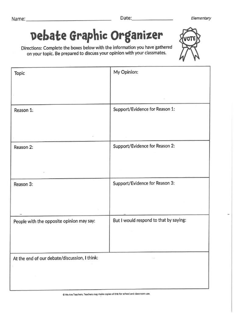 Debate Graphic Organizer | PDF