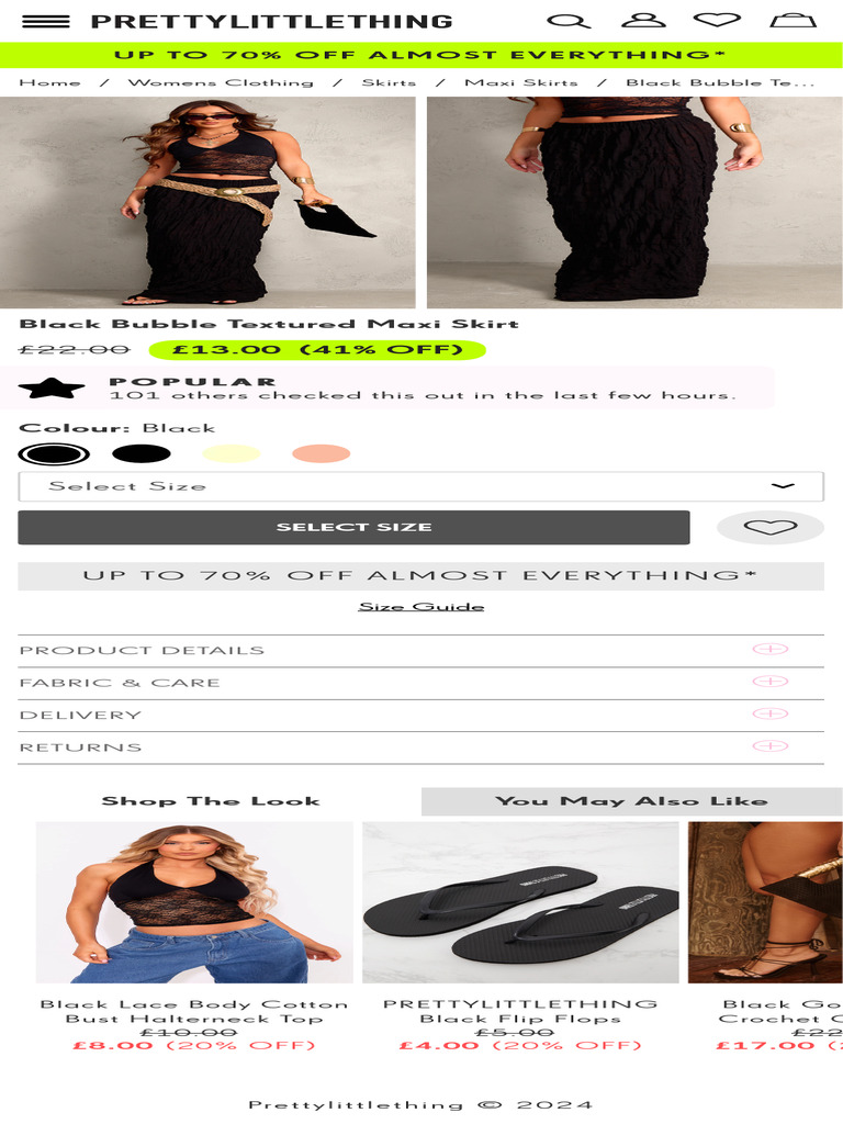 Black Bubble Textured Maxi Skirt Bottoms Pret | PDF