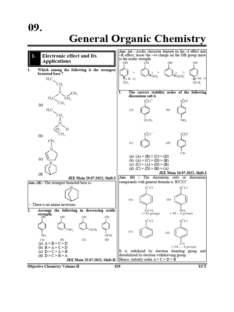 YCT GOC NEET JEE Practice Questions. | PDF | Acid | Chemical Reactions