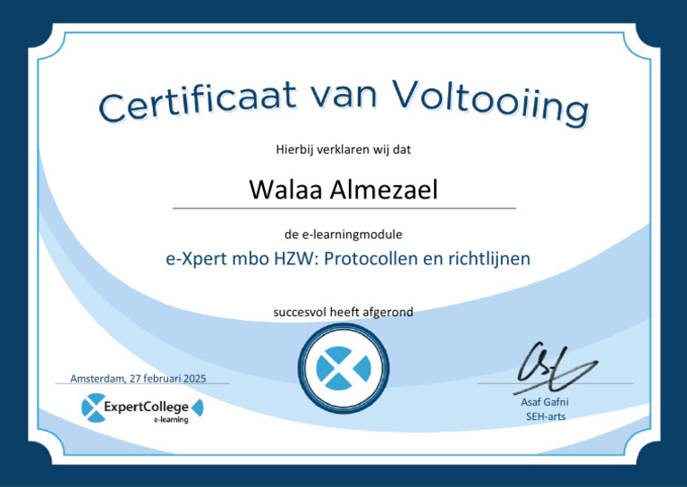 Certificaat e-Xpert mbo HZW_ Protocollen en richtlijnen (1) | PDF