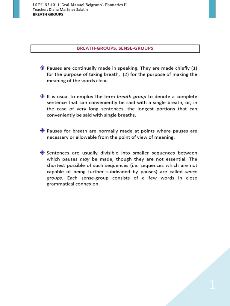 Understanding Breath Groups in Speech | PDF