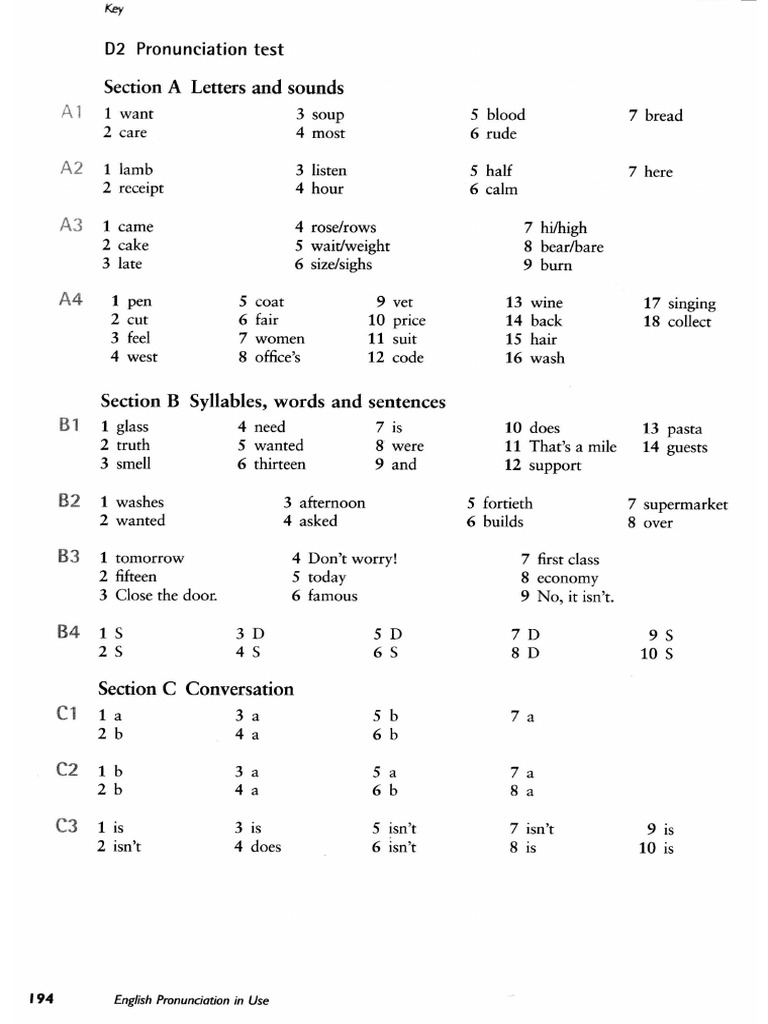 2.1. Key Pronunciation Test | PDF