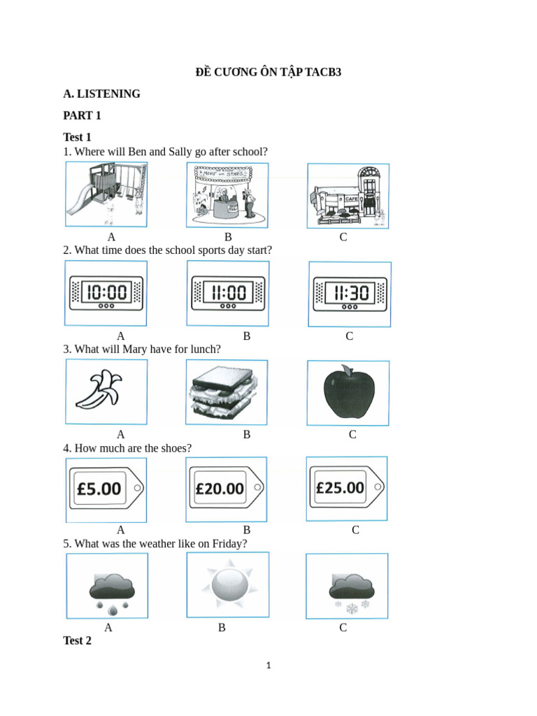 Đề Cương Ôn Tập TACB3 - Gửi SV | PDF