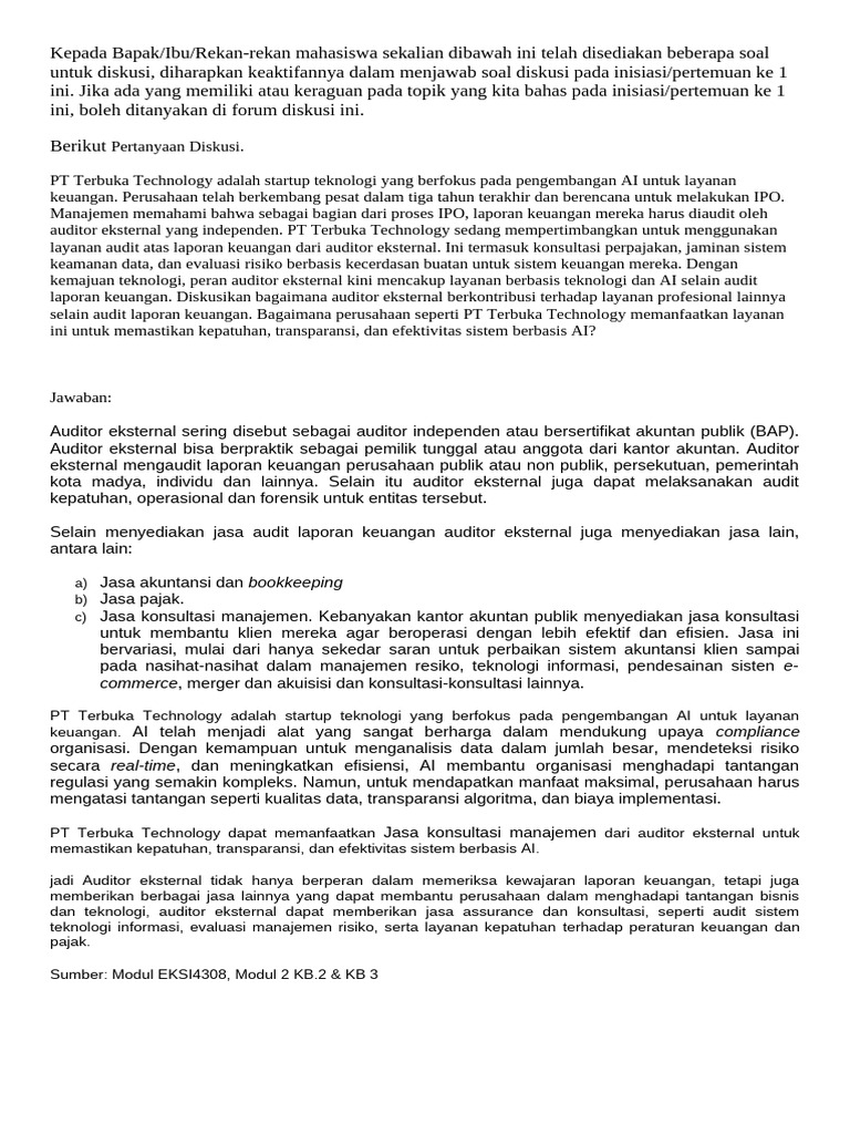 Diskusi I Audit | PDF