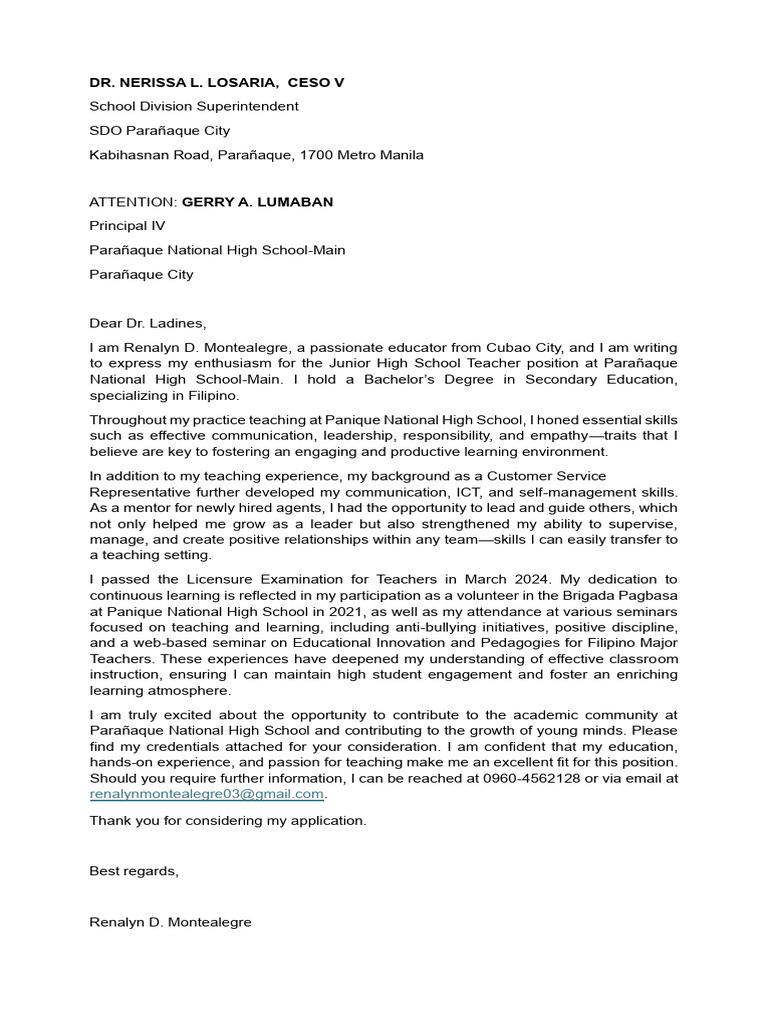 DEPED Letter of Intent | PDF