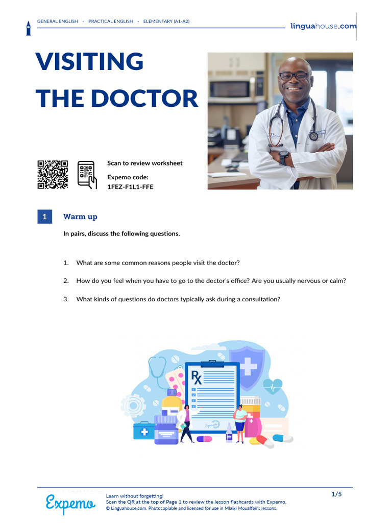 Visiting The Doctor British English Teacher A1 A2 | PDF | Medicine ...