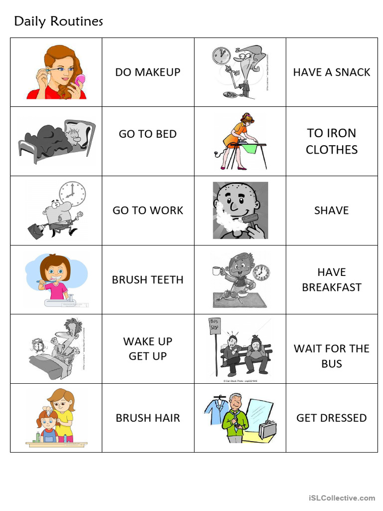 Daily Routines & Chores Practice | PDF | Cuisine