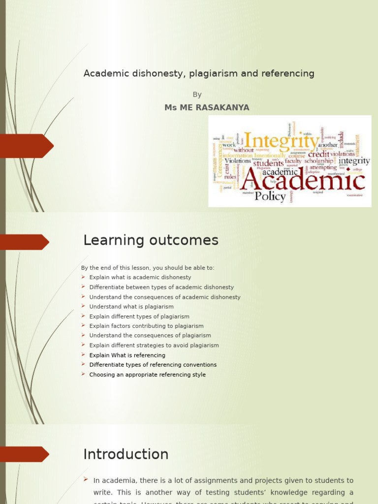 Understanding Academic Dishonesty & Plagiarism | PDF | Academic ...