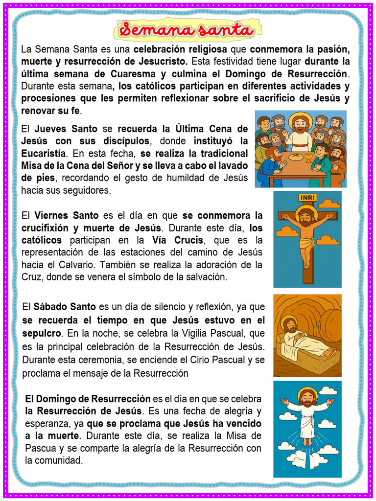 Semana Santa: Significado y Tradiciones | PDF | Pascua de Resurrección ...
