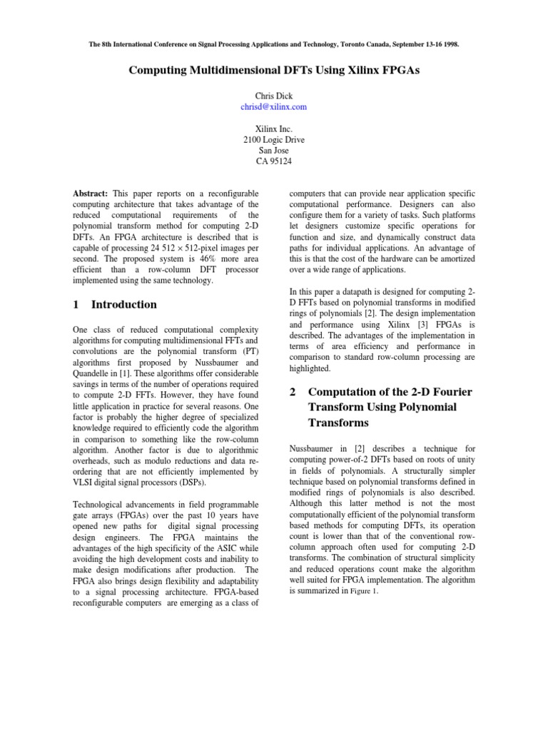 PTFFT 2 | PDF | Fast Fourier Transform | Field Programmable Gate Array