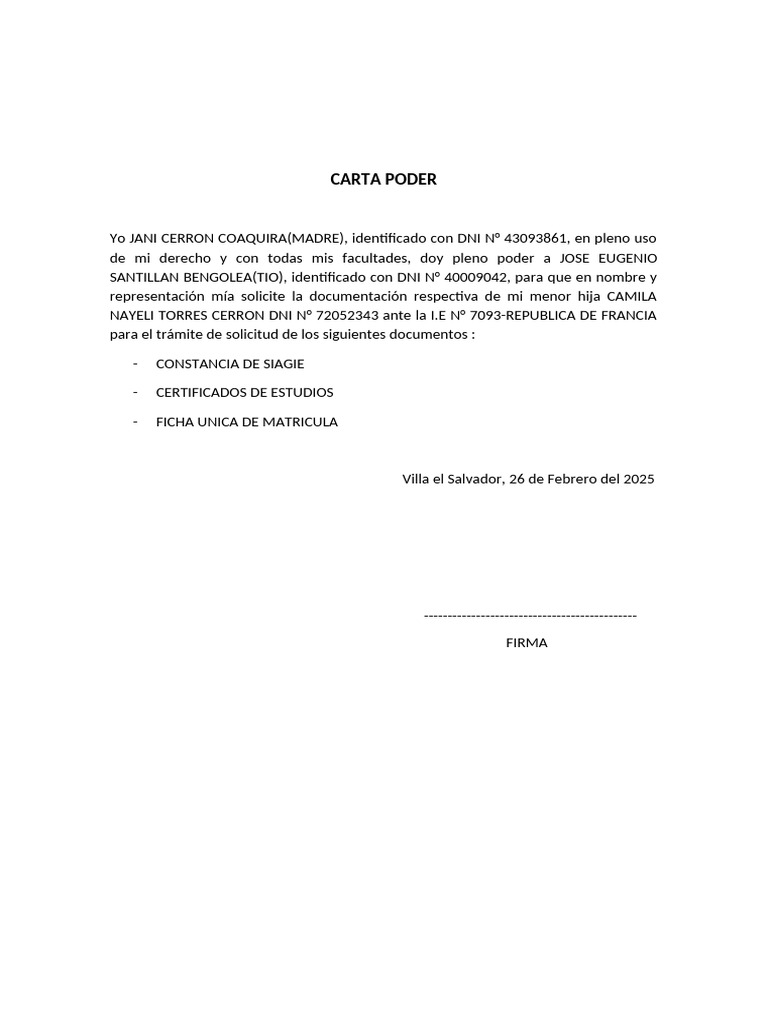 Carta Poder | PDF