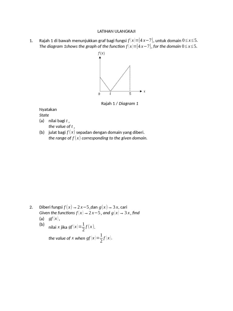 Latihan Ulangkaji Add Math F4 | PDF