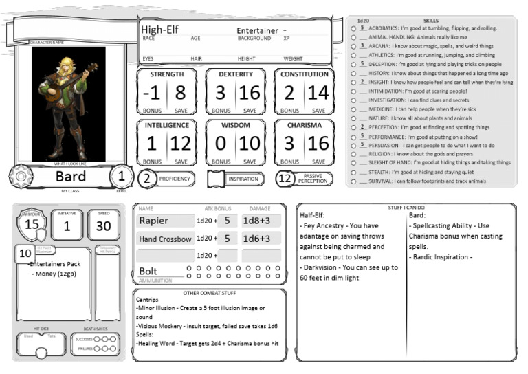 High Elf Bard Build Guide | PDF