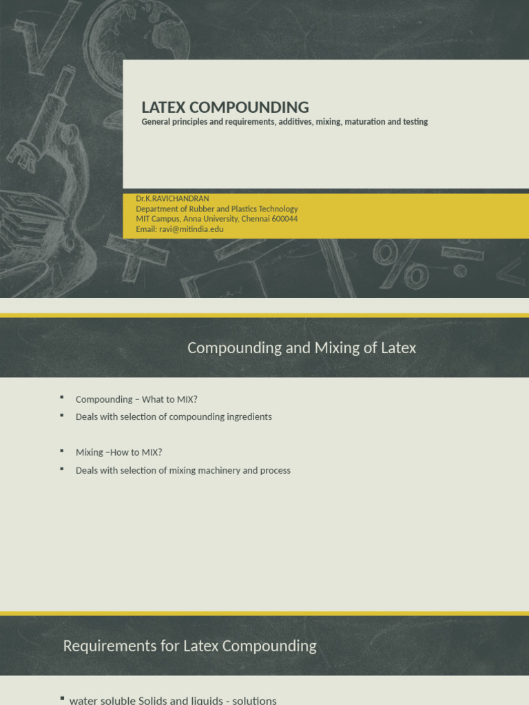 Latex Compounding Process Overview | PDF | Surfactant | Cross Link