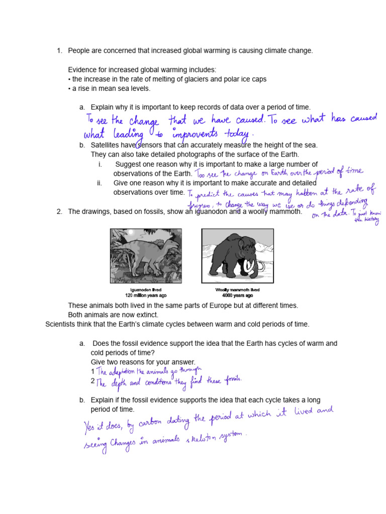 Earth's Climate Worksheet | PDF