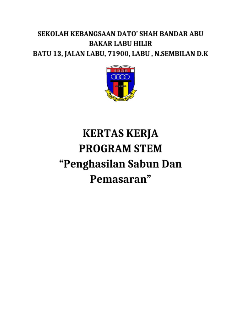 KERTAS-KERJA-STEM-sdab 2024 | PDF