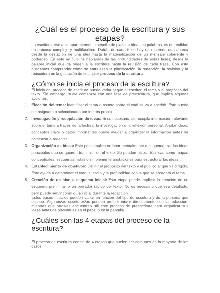 Proceso de Escritura: Etapas y Métodos | PDF | Sintaxis | Comunicación ...