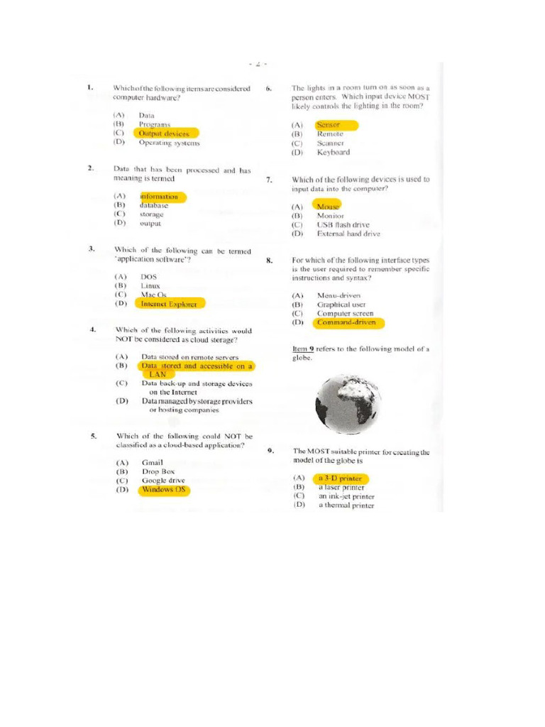 CSEC June 2020 P1 Answers | PDF