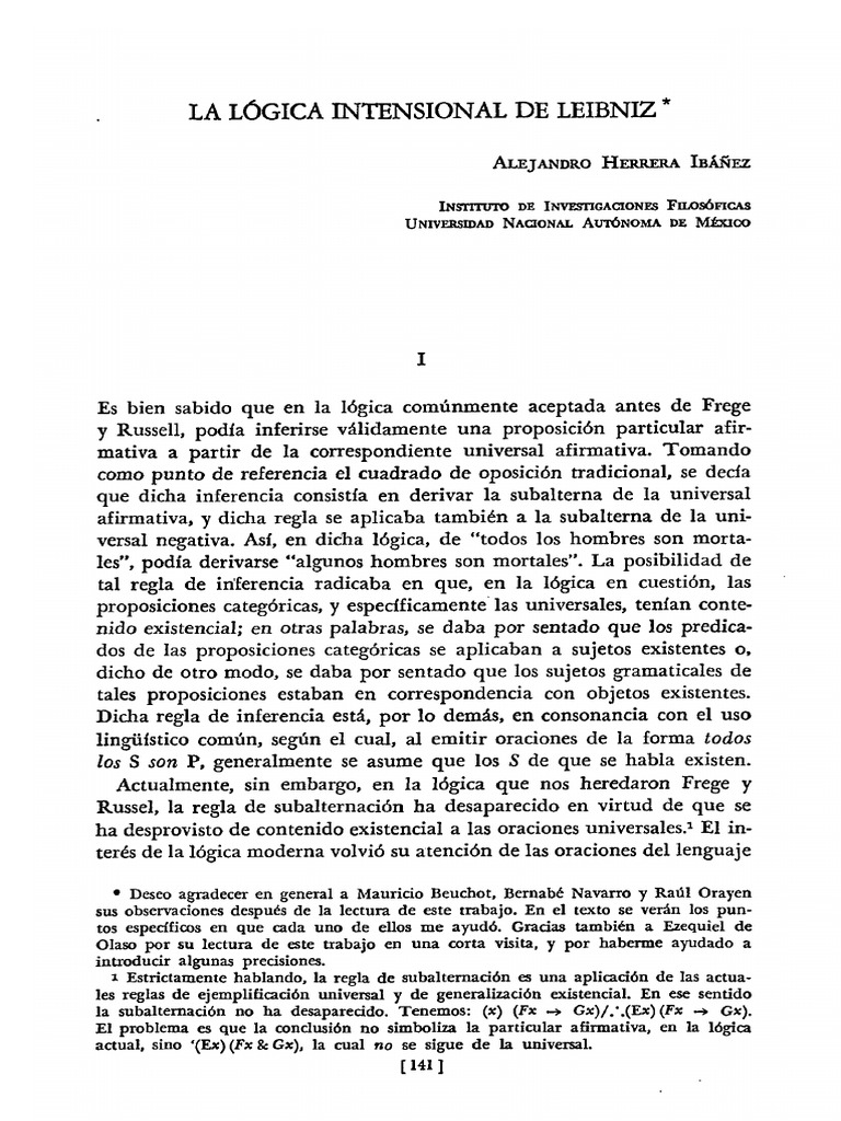 Alejandro Herrera Ibanez La Logica INTEN | PDF | Verdad | Gottfried ...