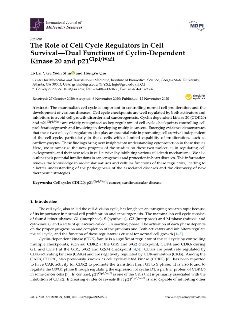 Cell Cycle Regulator | PDF | Cell Cycle | Apoptosis