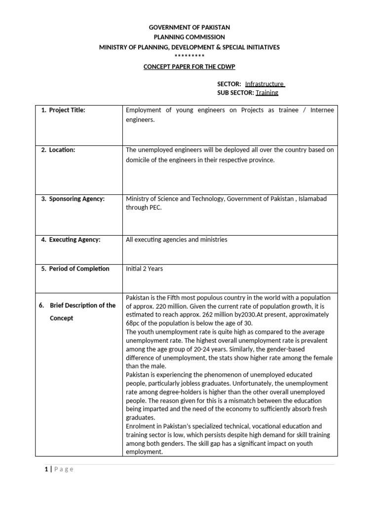 Concept Paper Format v3 (14-1221) | PDF | Unemployment | Employment