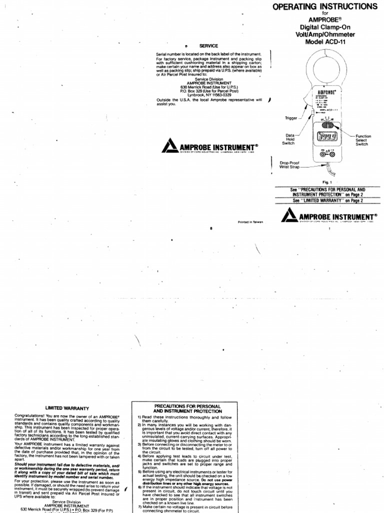 ACD-11 Ohmmeter Manual | PDF