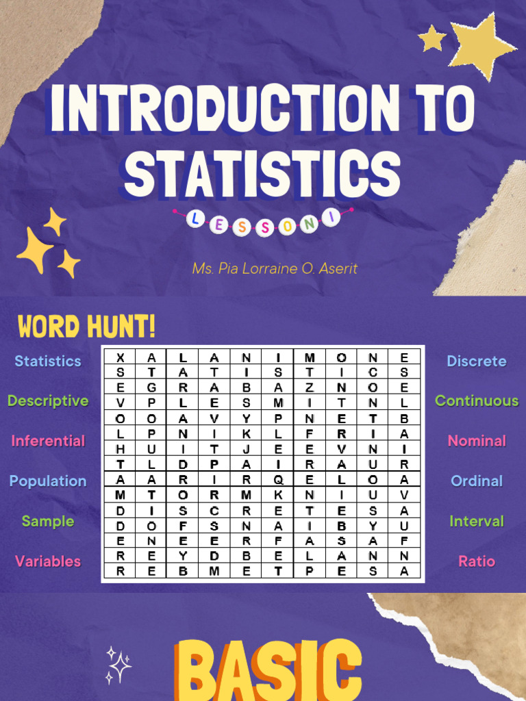 SCSTPRB Lesson 1. Introduction to Statistics | PDF | Level Of Measurement | Statistics