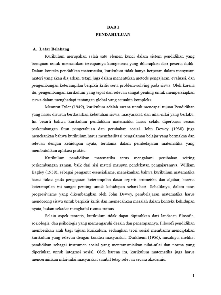 Pengembangan Kurikulum Matematika Modern | PDF