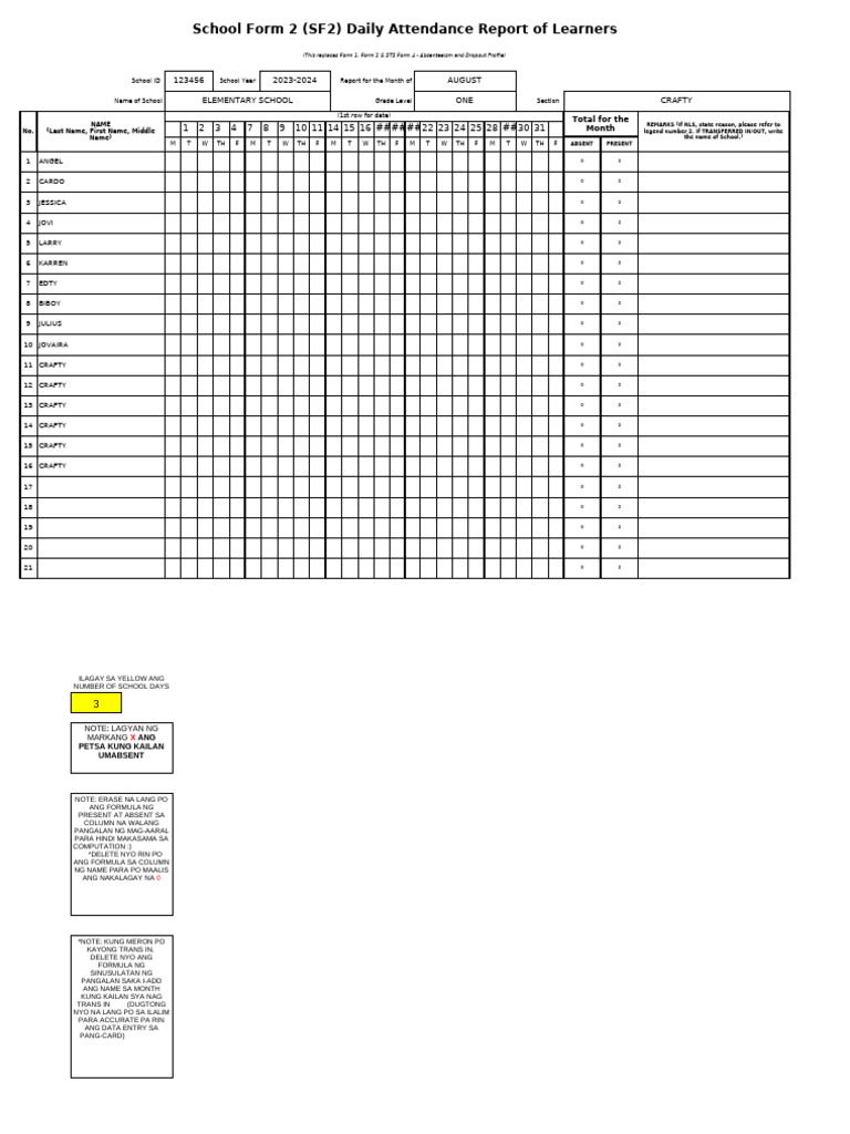 SF2 2023 2024 | PDF | Youth | Human Development