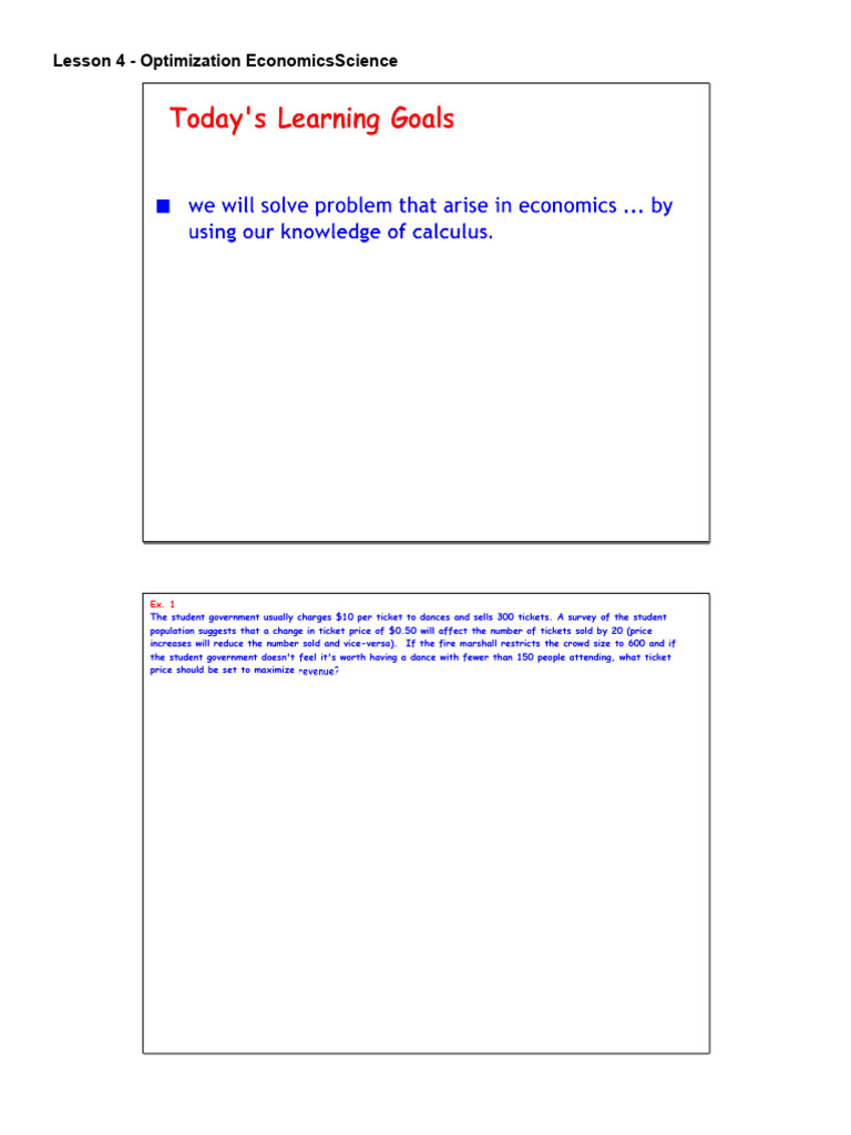 Lesson 4 - Optimization EconomicsScience | PDF