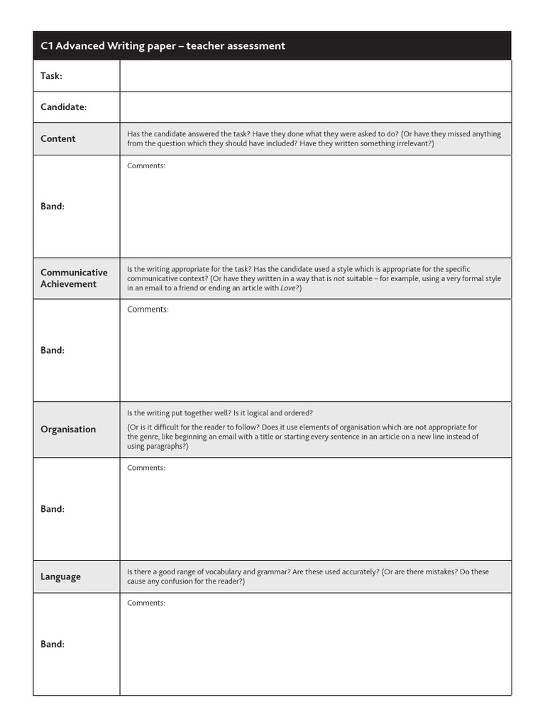 A4 C1 - Assessment Form | PDF