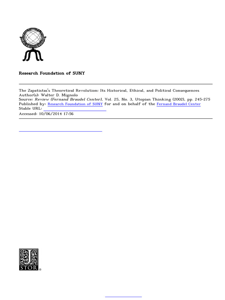 Zapatistas's Theoretical Revolution | PDF | Zapatista Army Of National ...