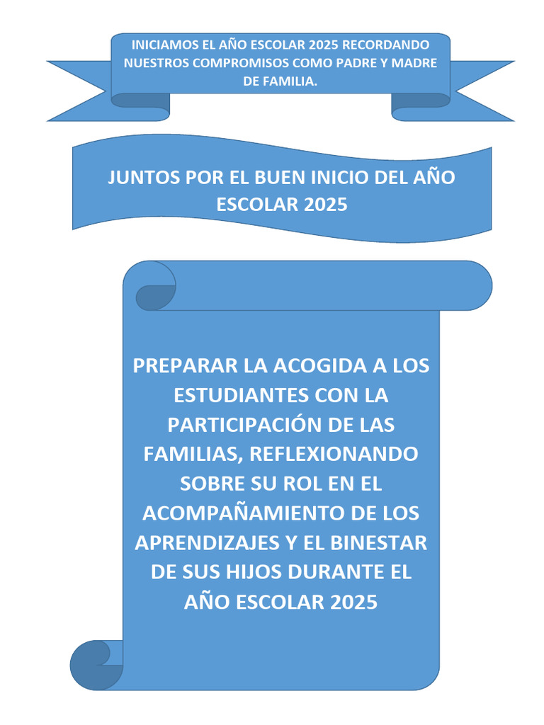 Mensaje de Bienvenida Año Escolar 2025 | PDF