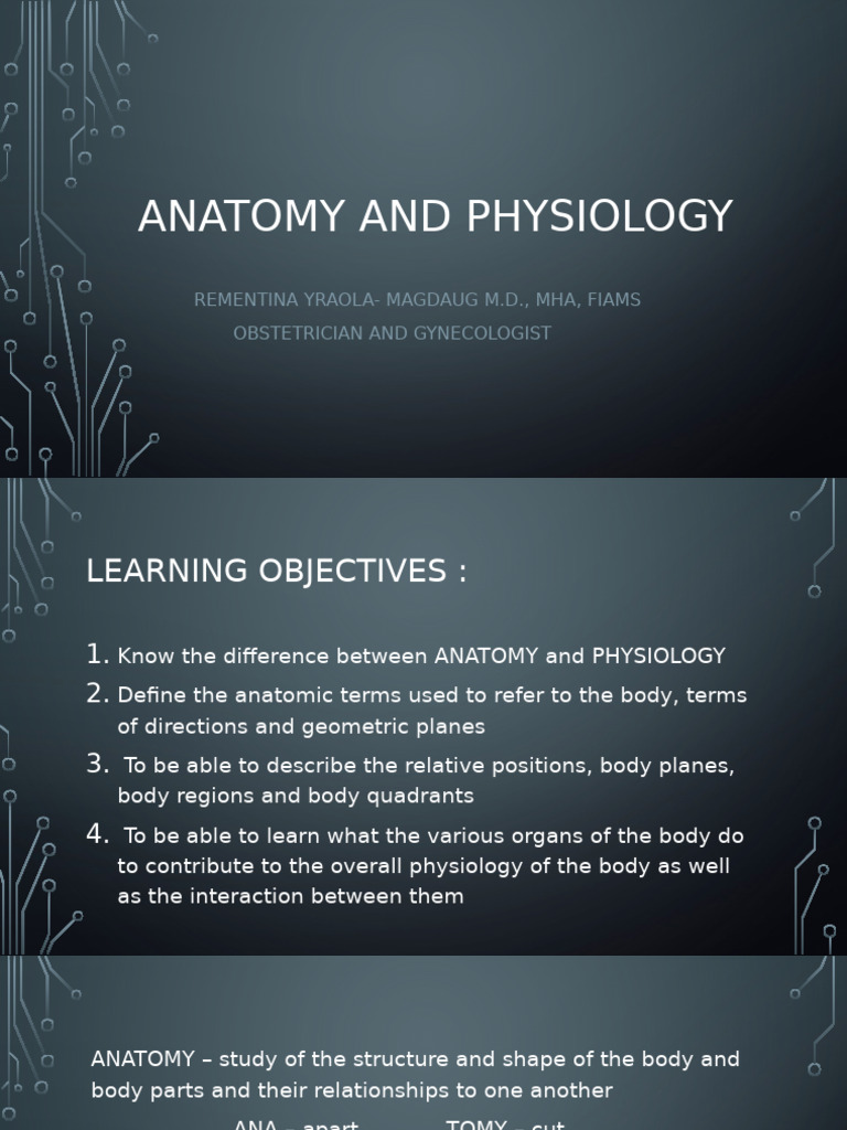 Anatomy and Physiology | PDF | Human Body | Anatomical Terms Of Location