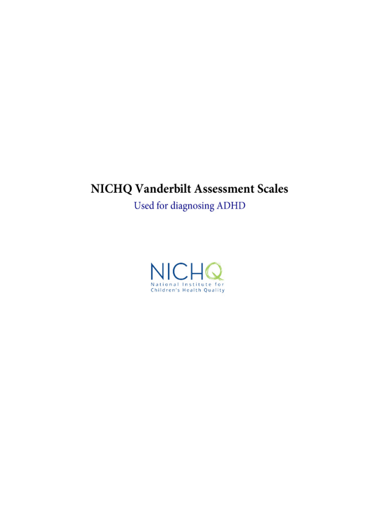 NICHQ Vanderbilt Assessment Scales | PDF | Attention Deficit ...