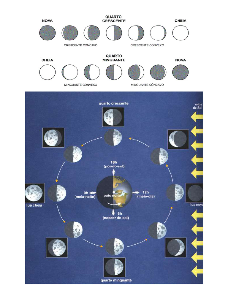 Fases da Lua: Ciclo e Ordem | PDF