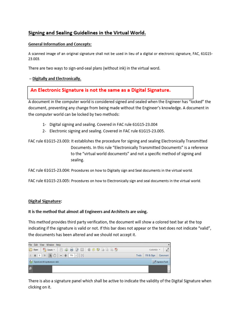 Digital Signing and Sealing Guidelines | PDF | Signature | Computing