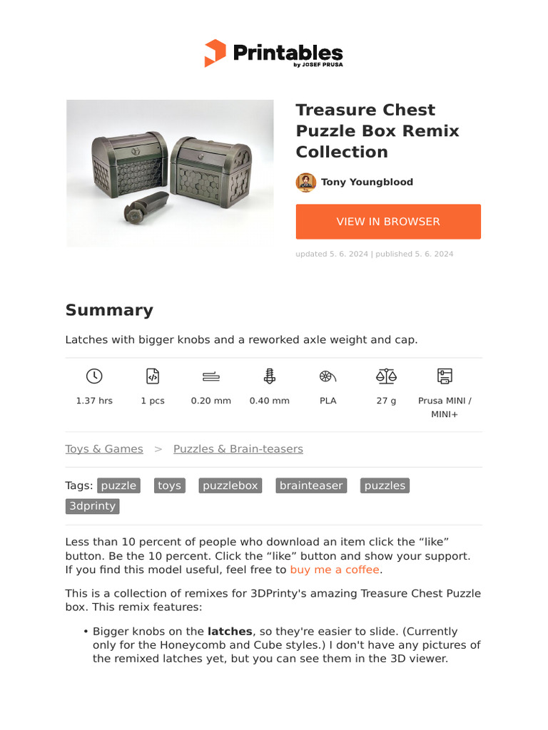 Treasure Chest Puzzle Box Remix Collection | PDF
