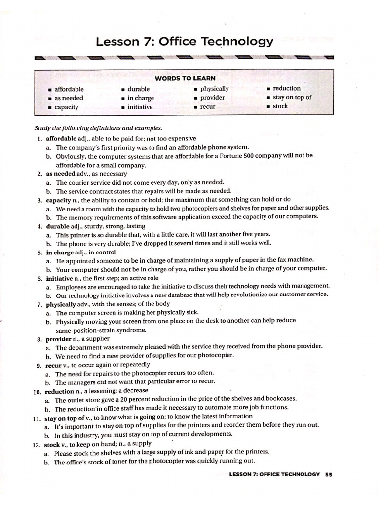 Lesson 07 Office Technology | PDF