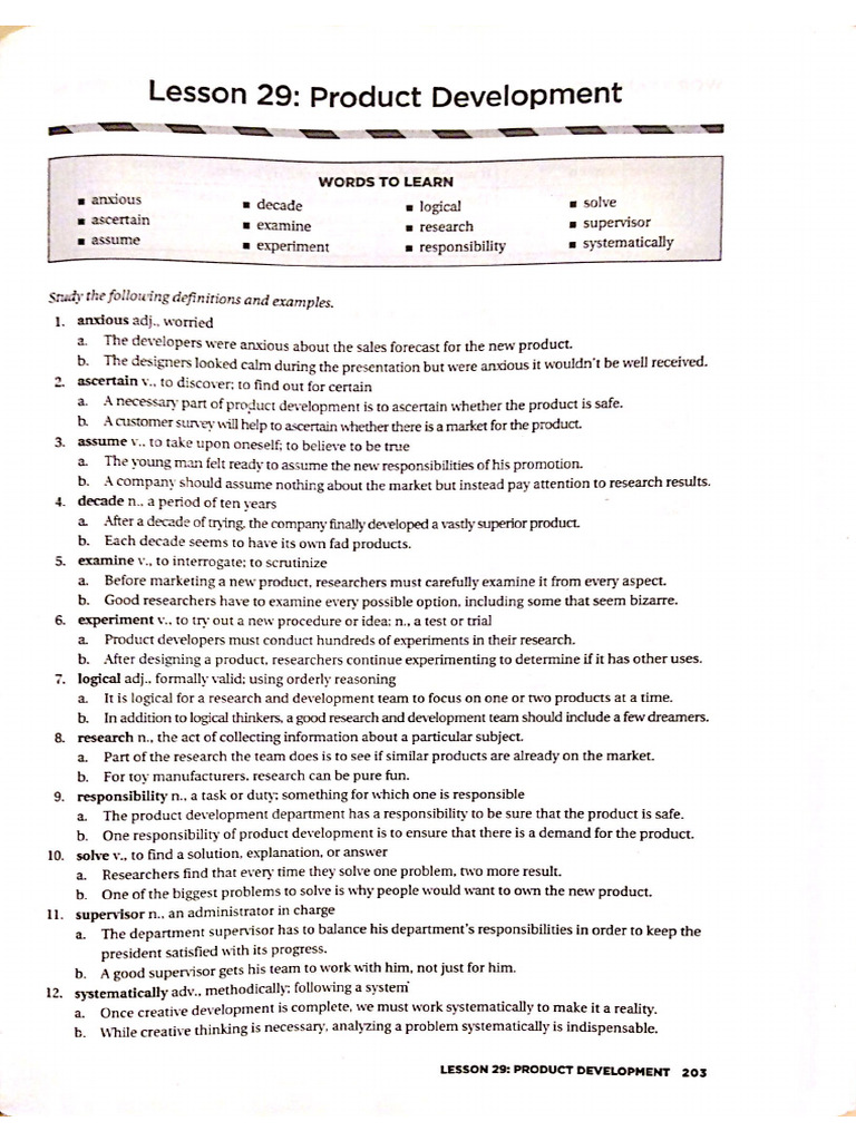 Lesson 29 - Product Development | PDF