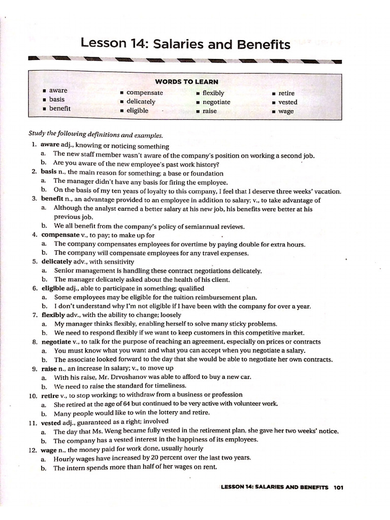 Lesson 14 Salaries and Benefits | PDF