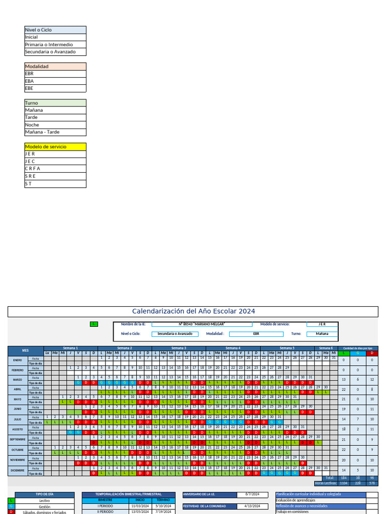 CALENDARIZACIÓN ANUAL 2024 | PDF