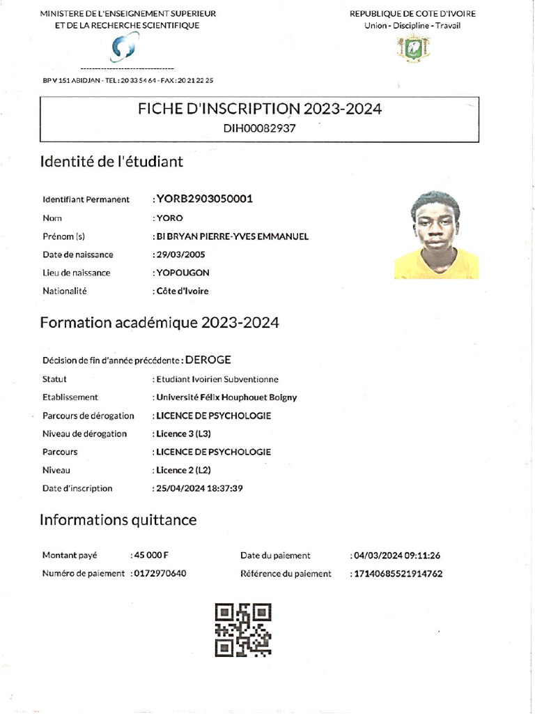 Fiche Inscription l3 - Compressed | PDF