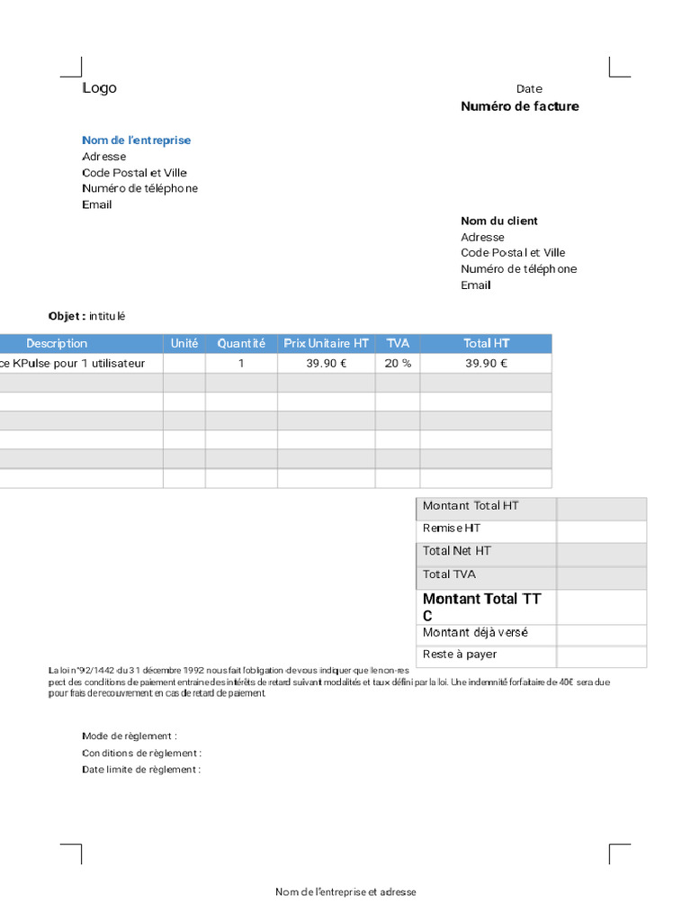 Facture Template 1 Phoenix | PDF