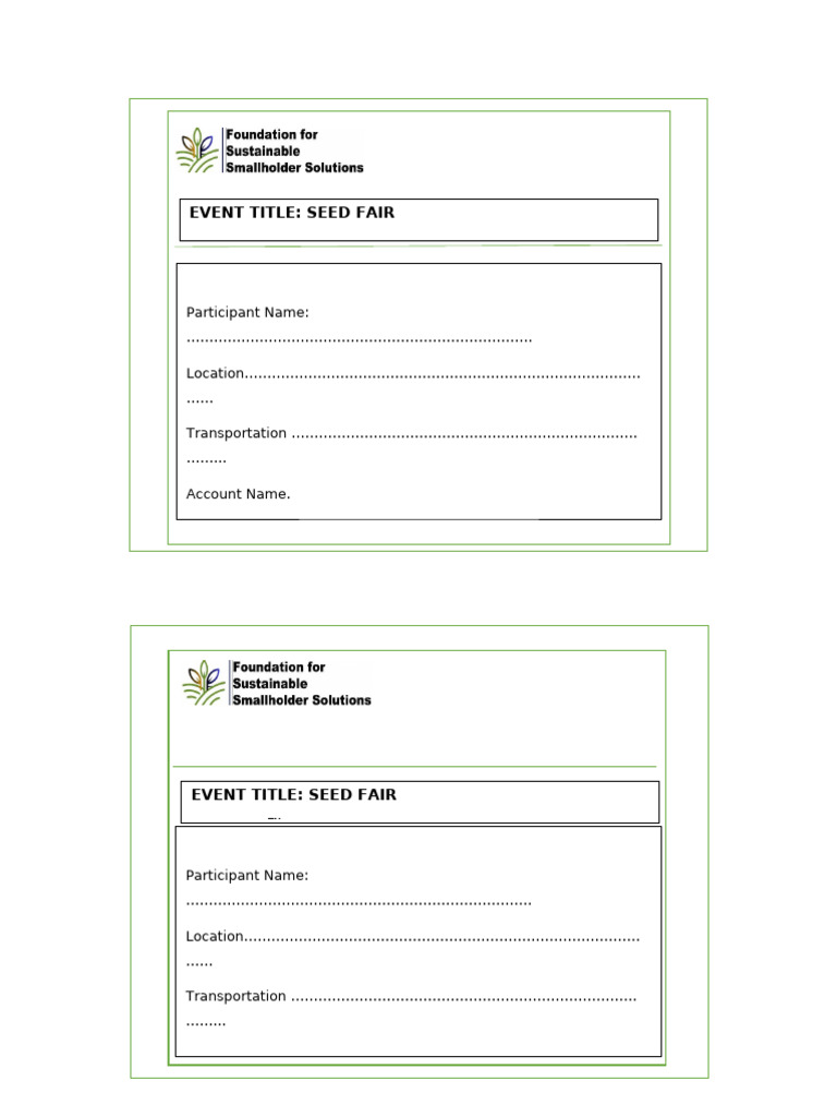 Attendance Cards | PDF